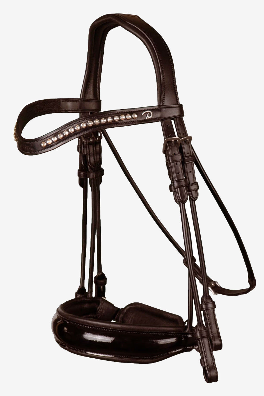 Kandarträns Rundsydd Lackad Nosgrimma Brun – Svensk Ridsport